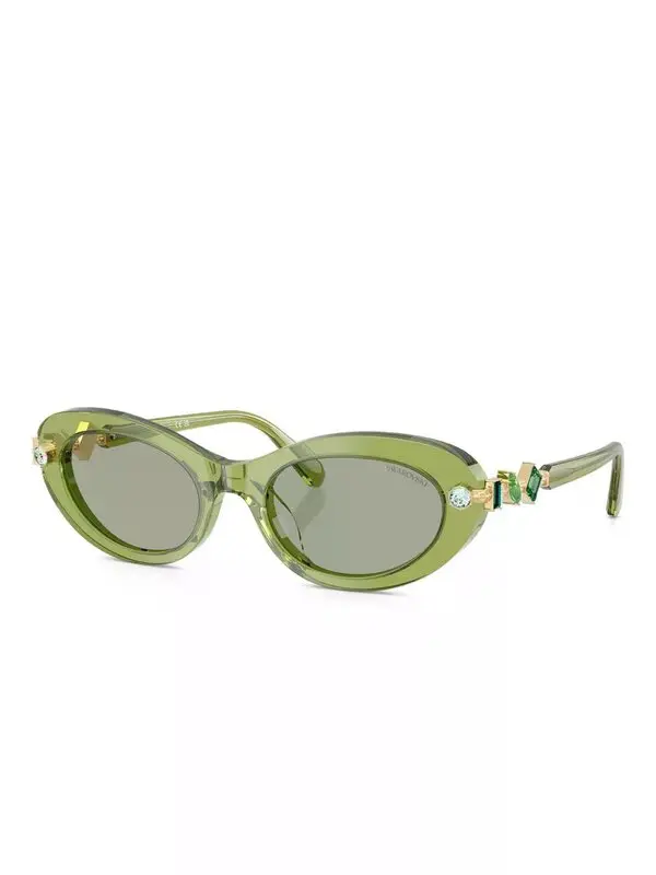 SWAROVSKI Crystal-embellished Oval-frame Sunglasses