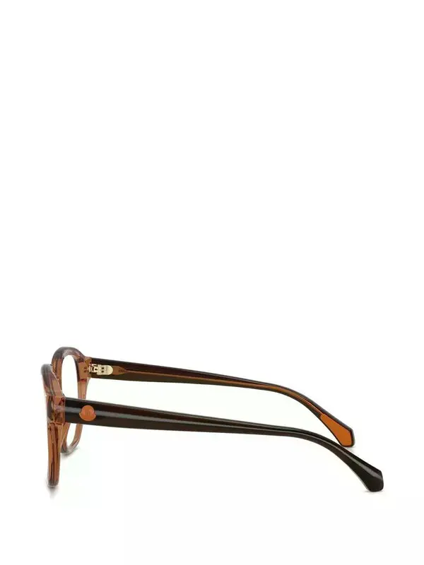 Moncler Cognac Round Frame Glasses