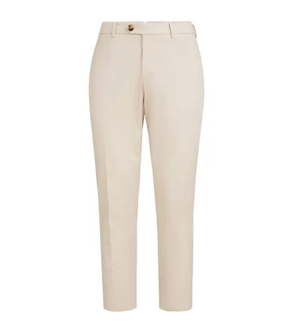Brunello Cucinelli Pima Cotton Comfort Gabardine Trousers - Brown