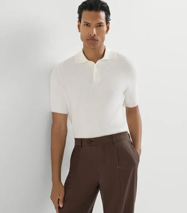 Brunello Cucinelli Cotton Ribbed Polo Shirt