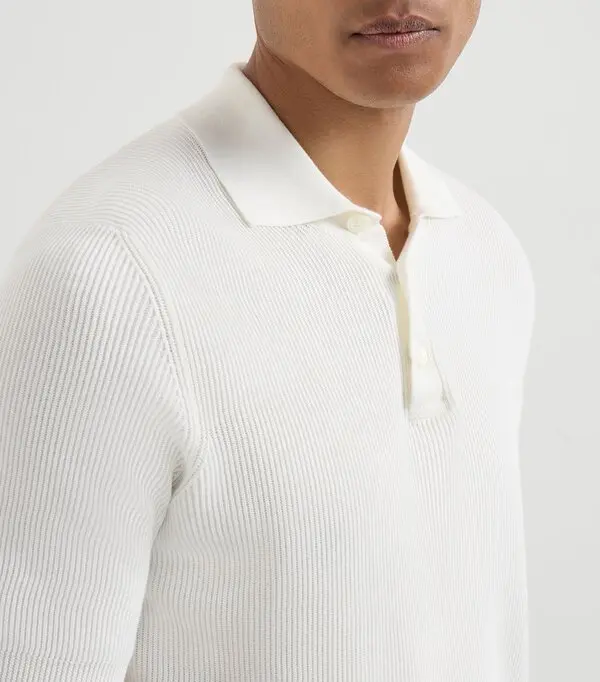 Brunello Cucinelli Cotton Ribbed Polo Shirt