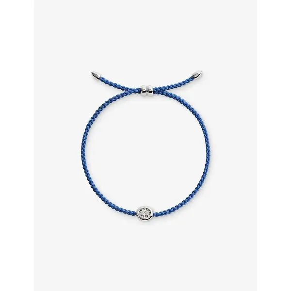 Monica Vinader Oval Sterling- And Lab Grown Diamond Cord Bracelet - Silver