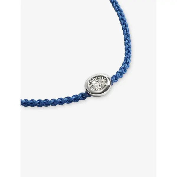 Monica Vinader Oval Sterling- And Lab Grown Diamond Cord Bracelet
