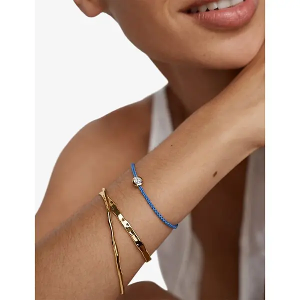 Monica Vinader Oval Sterling- And Lab Grown Diamond Cord Bracelet
