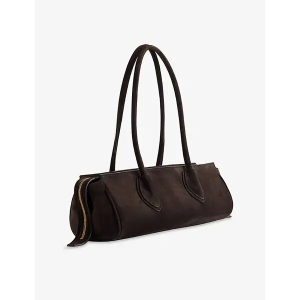 Khaite Donna Foil-print Logo Leather Shoulder Bag