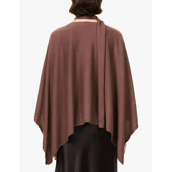 PRETTY LAVISH Scarf Detail Knit Poncho Top
