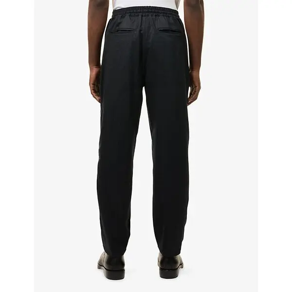 UMIT BENAN Selly Drawstring Cotton-silk Trousers - Dark Grey