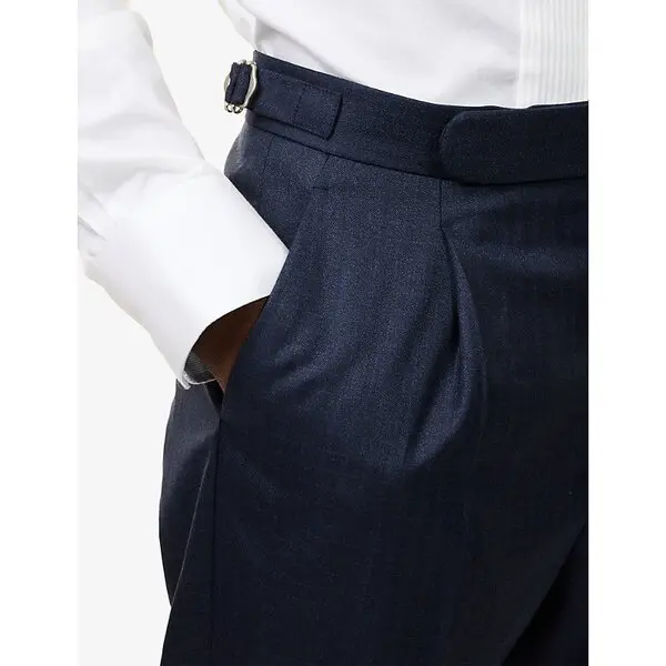 UMIT BENAN Pietro Relaxed Cotton-silk Tailored Trousers