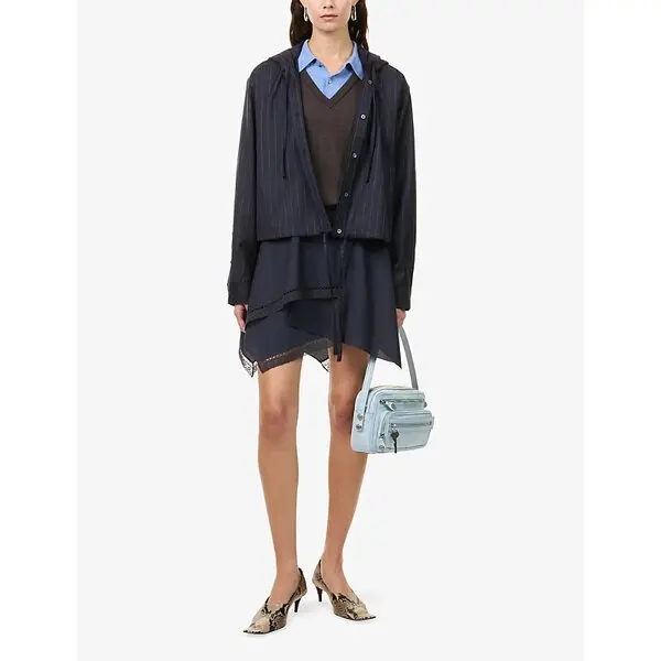 Acne Studios Striped Cropped Wool Shirt