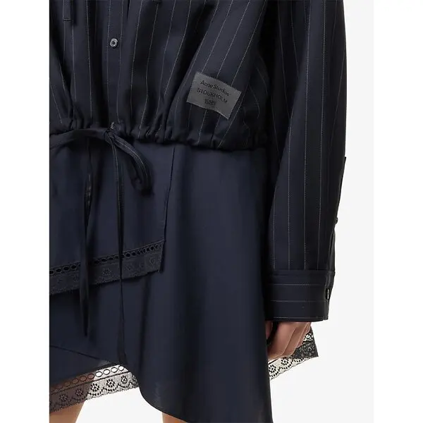 Acne Studios Striped Cropped Wool Shirt