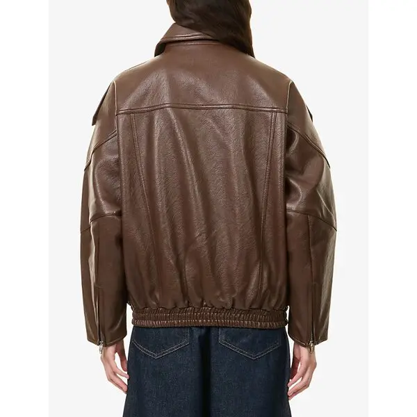 THE FRANKIE SHOP Hudson Faux-leather Bomber Jacket