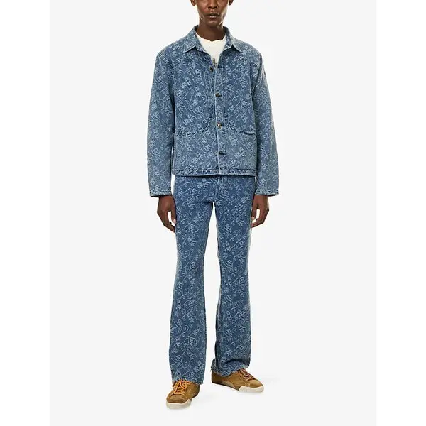 HONOR THE GIFT Floral Utility Denim Jacket