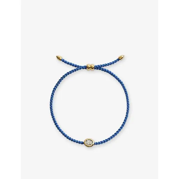 Monica Vinader Oval 18ct Vermeil And Lab Grown Diamond Cord Bracelet - Gold
