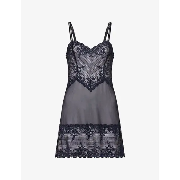 Wacoal Embrace Lace Mesh Chemise - Black/night Sky