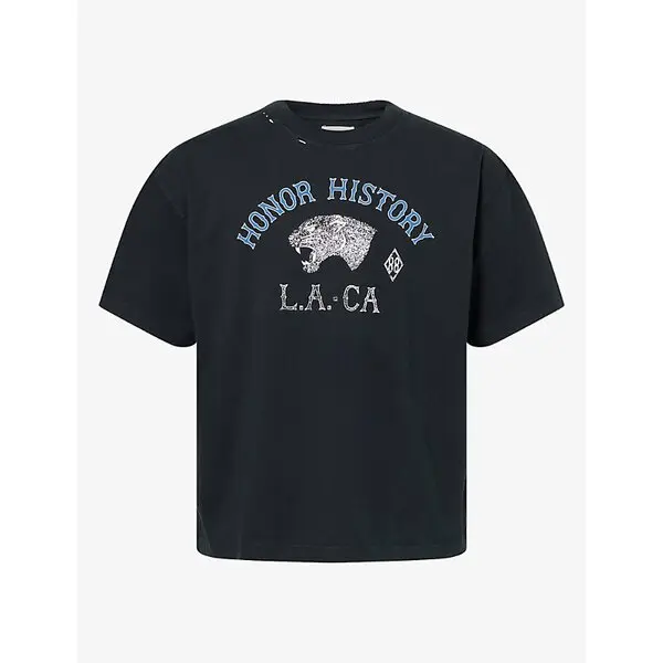 HONOR THE GIFT Honor History Distressed Graphic Cotton-jersey T-shirt