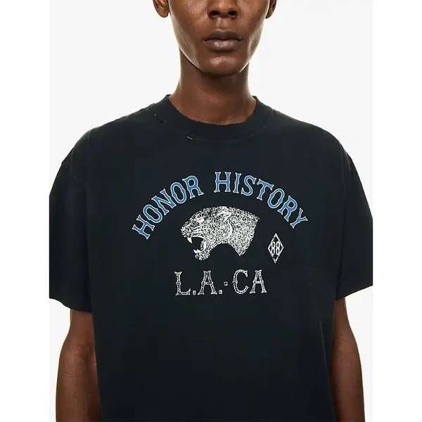 HONOR THE GIFT Honor History Distressed Graphic Cotton-jersey T-shirt