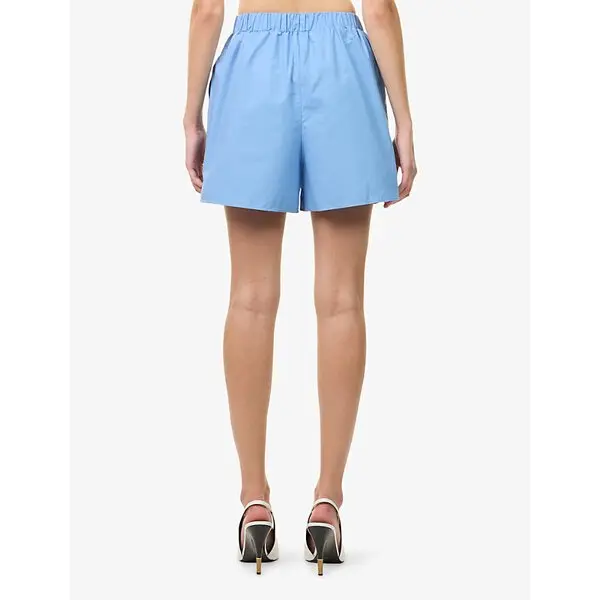 THE FRANKIE SHOP Lui Cotton Shorts - Blue