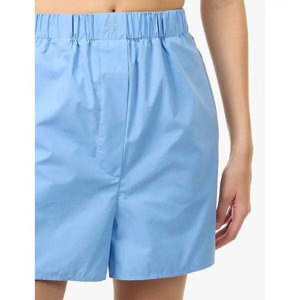 THE FRANKIE SHOP Lui Cotton Shorts - Blue