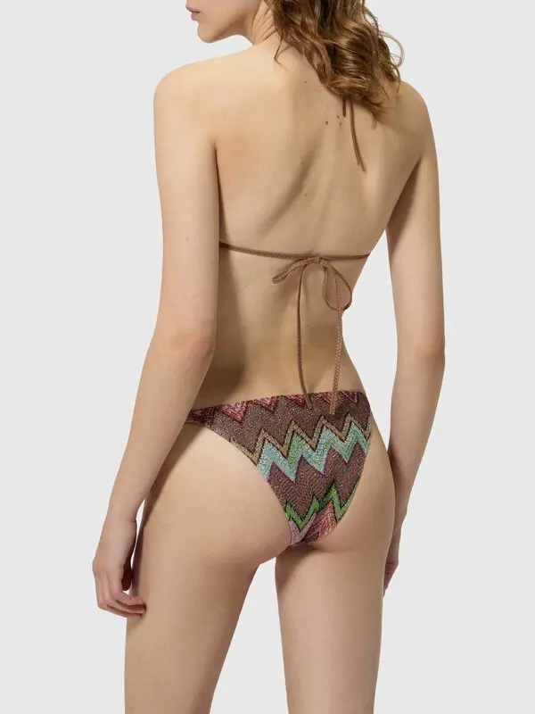 Missoni Viscose Lamé Bikini With Macro Zig Zag Motif