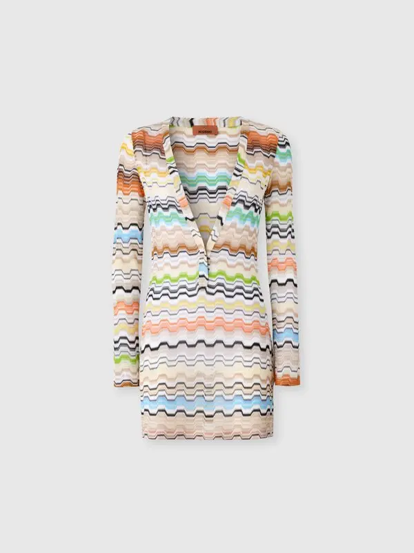 Missoni Short Cover-up In Pure Viscose With Greek Motif - Multicoloured