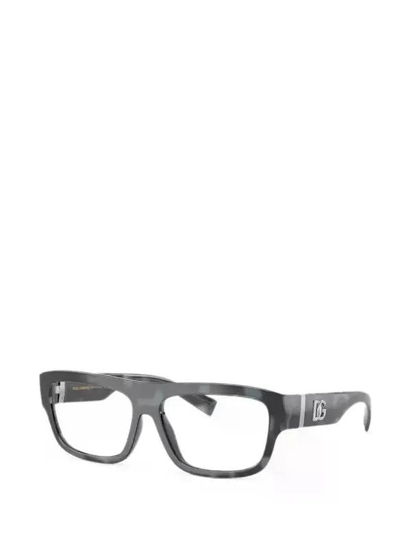 Dolce & Gabbana Dg-plaque Rectangle-frame Glasses