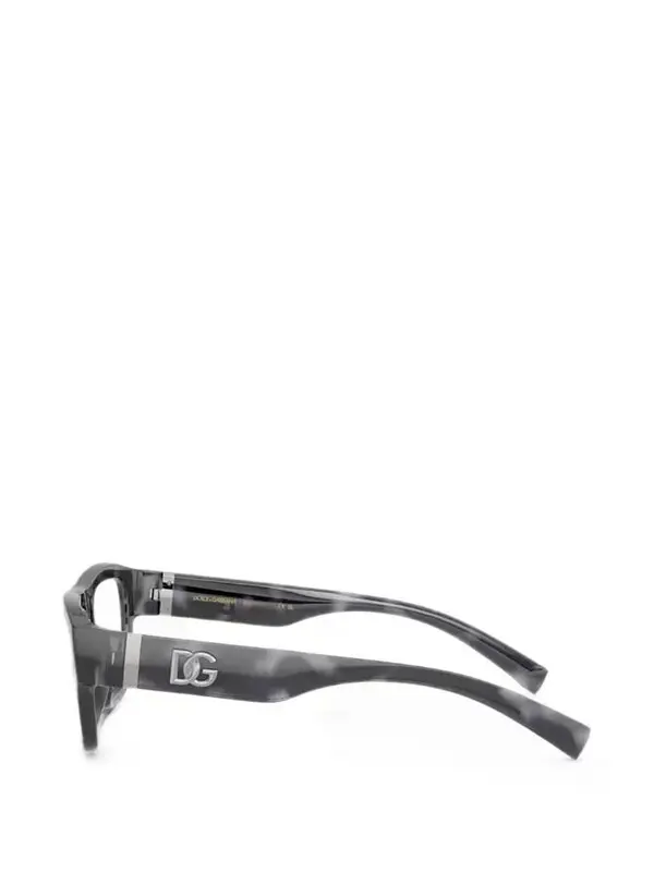 Dolce & Gabbana Dg-plaque Rectangle-frame Glasses