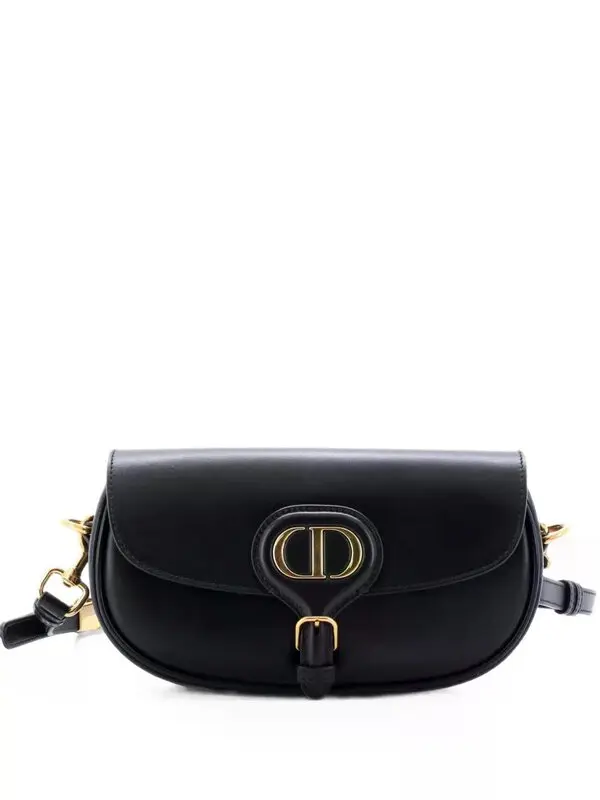 Dior Bobby Flap Leather East West Crossbody Bag - Black