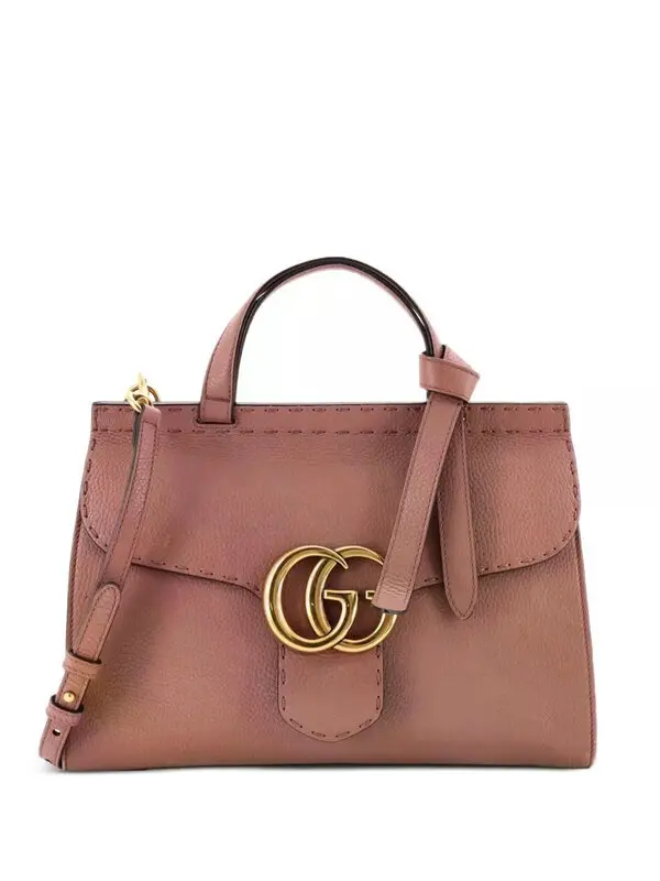 Gucci Gg Marmont Leather Small Satchel - Pink
