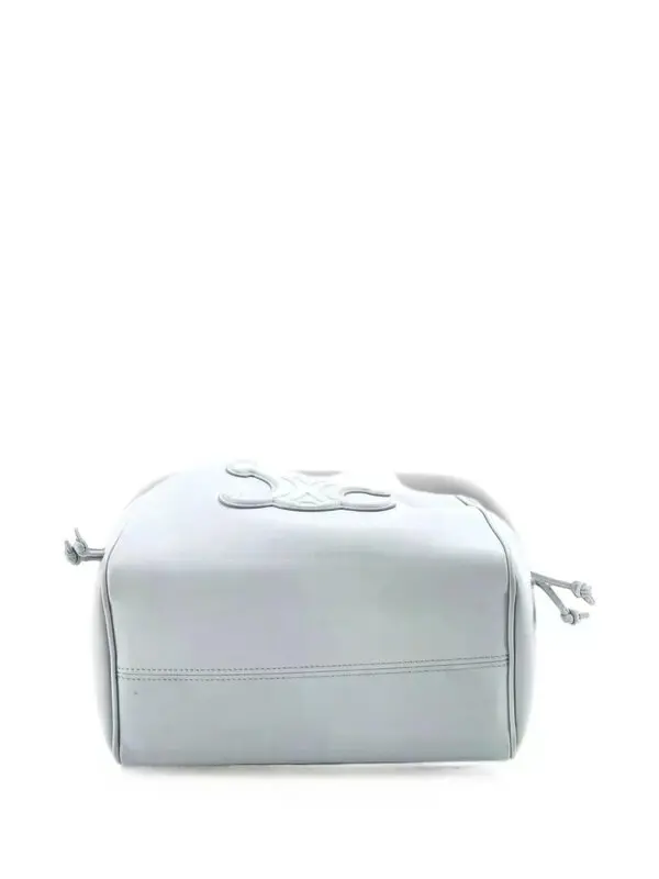 Celine Cuir Triomphe Cabas Drawstring Leather Small Tote Bag