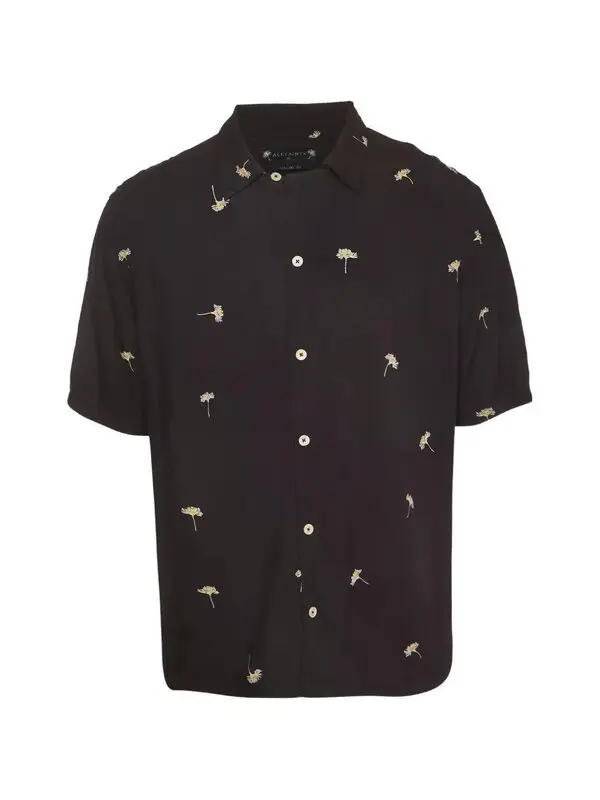 ALLSAINTS Daisy-print Poplin Shirt - Black