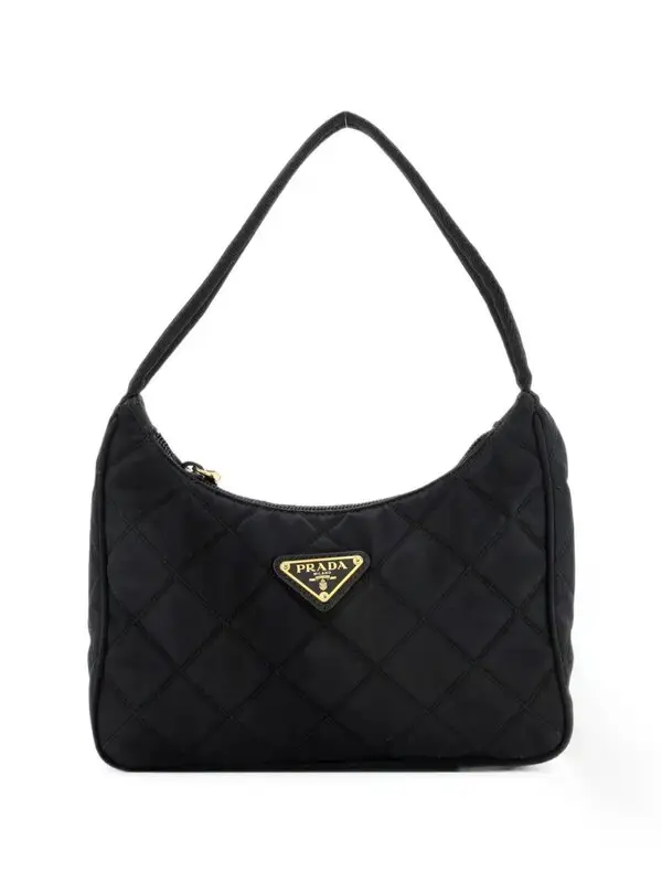 Prada Quilted Tessuto Hobo Shoulder Bag
