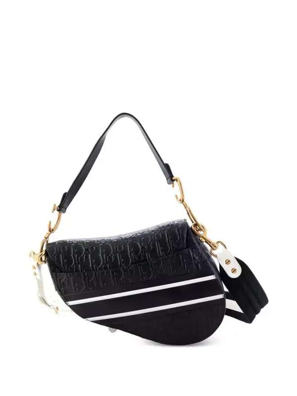 Dior Saddle Handbag Oblique Embossed Calfskin Medium Shoulder Bag