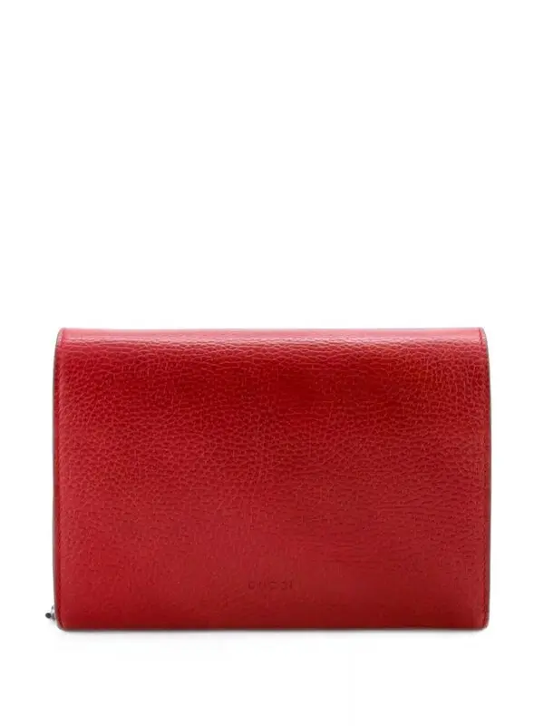 Gucci Dionysus Chain Wallet In Embellished Leather - Red