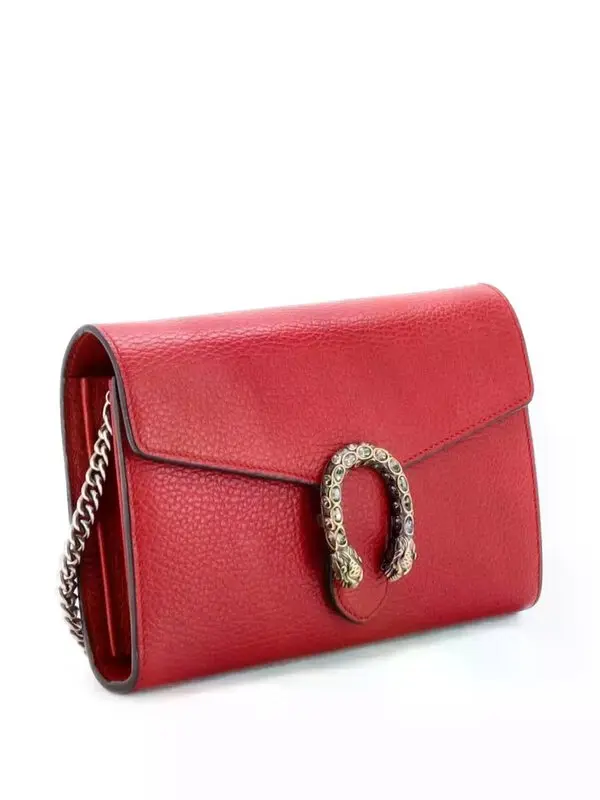 Gucci Dionysus Chain Wallet In Embellished Leather - Red