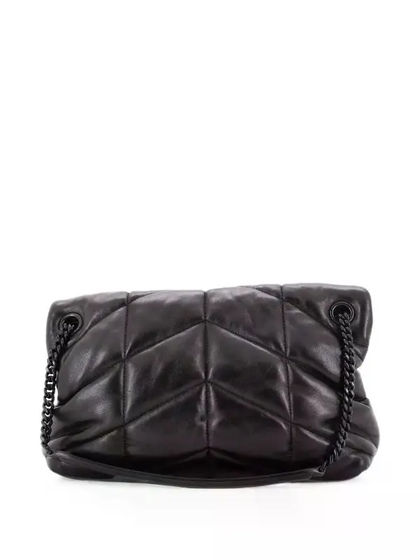 Saint Laurent Loulou Puffer Shoulder Bag Quilted Leather Small Crossbody Bag - Black