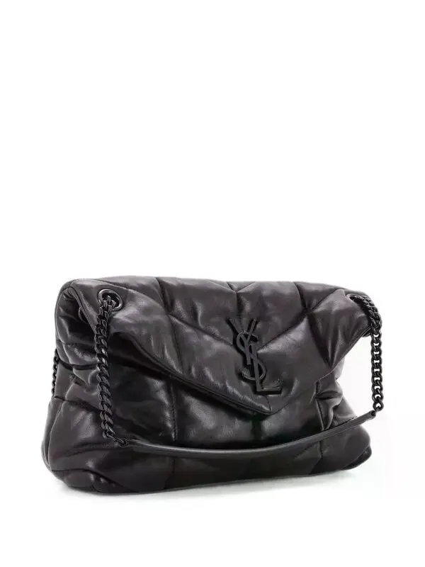 Saint Laurent Loulou Puffer Shoulder Bag Quilted Leather Small Crossbody Bag - Black