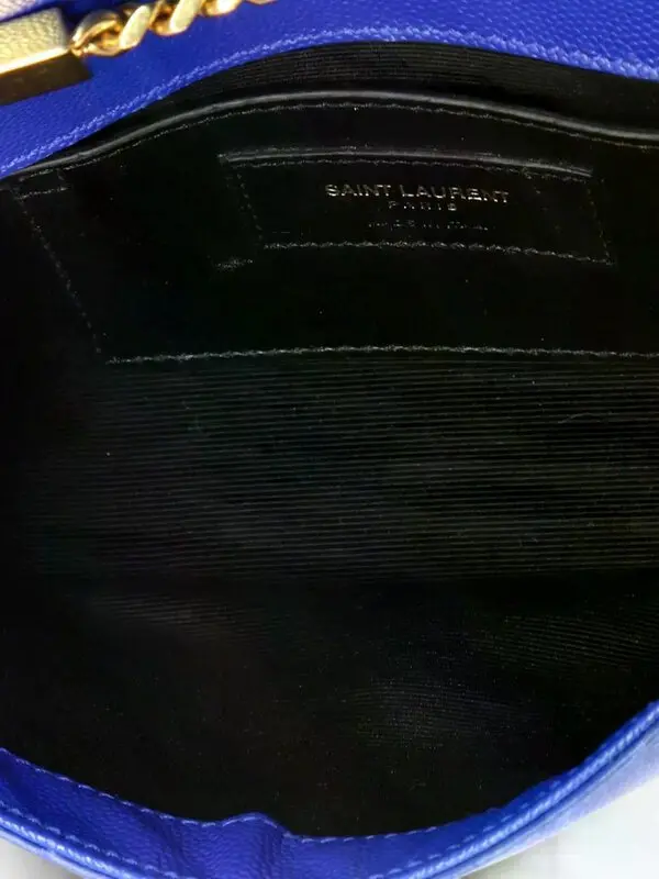 Saint Laurent Monogram Grainy Leather Small Crossbody Bag