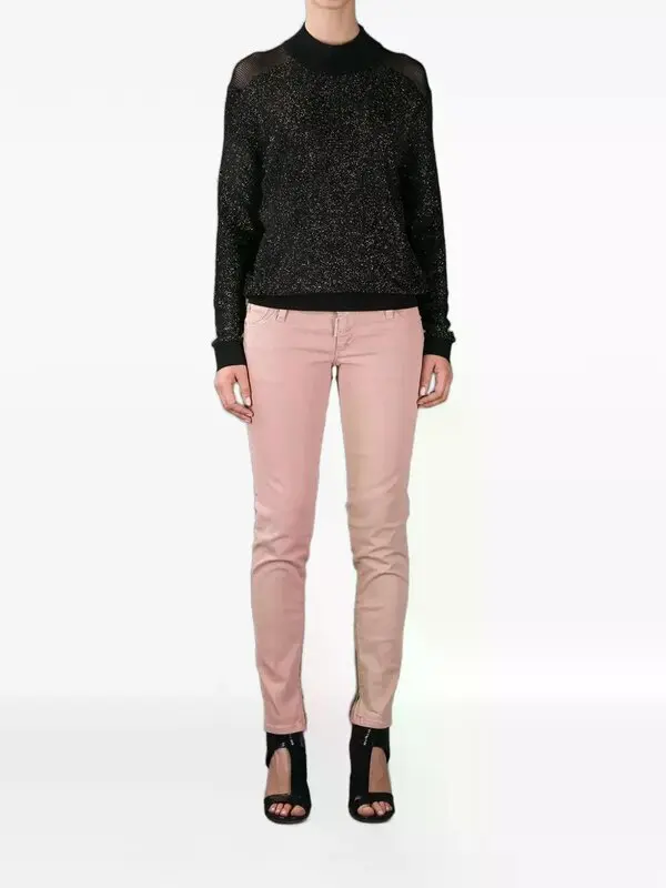 Dsquared2 Zip-detail Logo-embroidered Jeans - Pink
