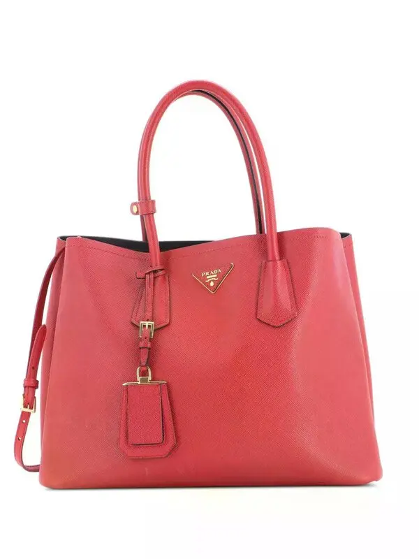 Prada Saffiano Leather Tote Bag - Red