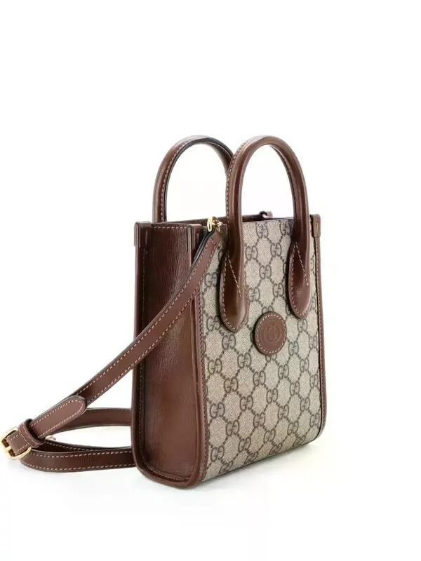 Gucci Interlocking G Patch Tote Gg Coated Canvas Mini Satchel