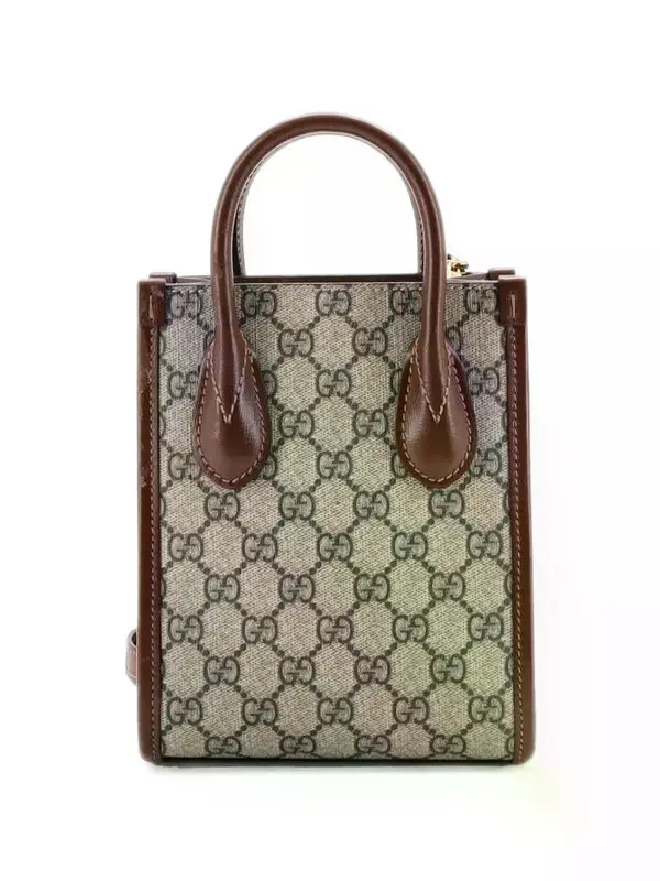 Gucci Interlocking G Patch Tote Gg Coated Canvas Mini Satchel