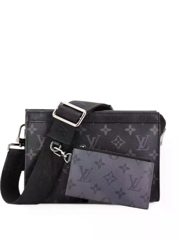 LOUIS VUITTON Gaston Wearable Wallet Monogram Eclipse Canvas Crossbody Bag - Black