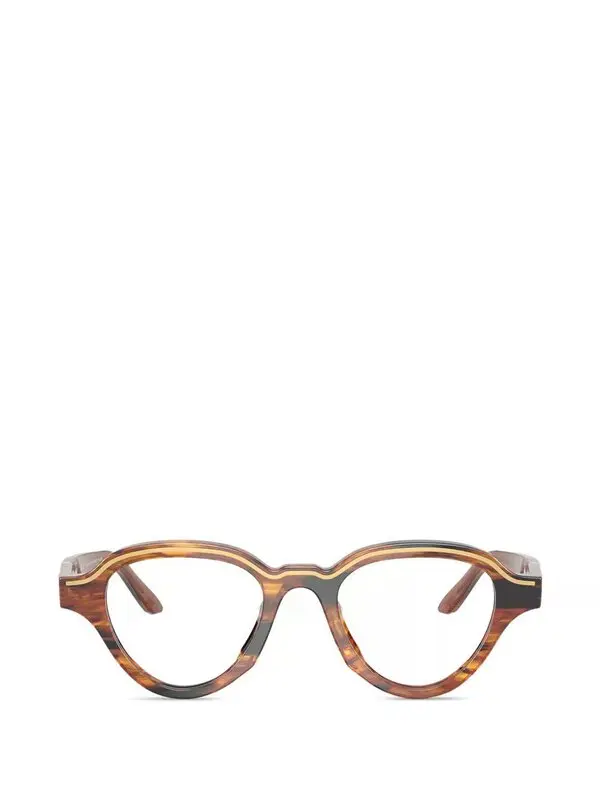Emporio Armani Striped Round Sunglasses - Brown