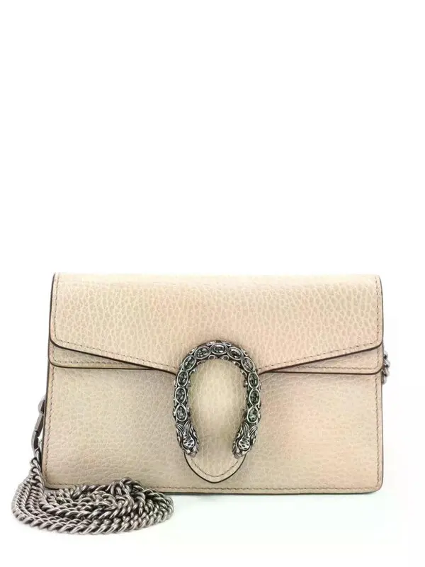 Gucci Dionysus Leather Super Mini Clutch Bag - Neutrals