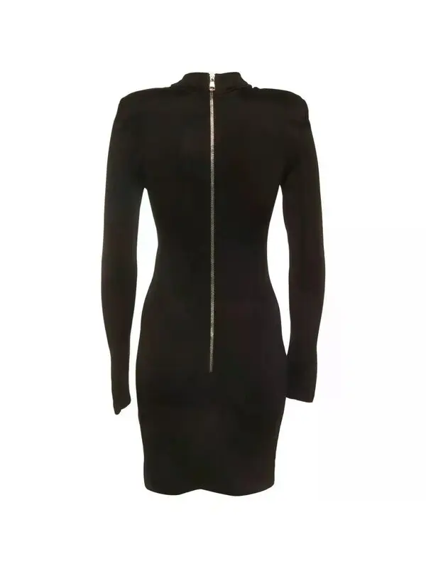 Balmain Polka-dot Mesh Panel Mini Dress