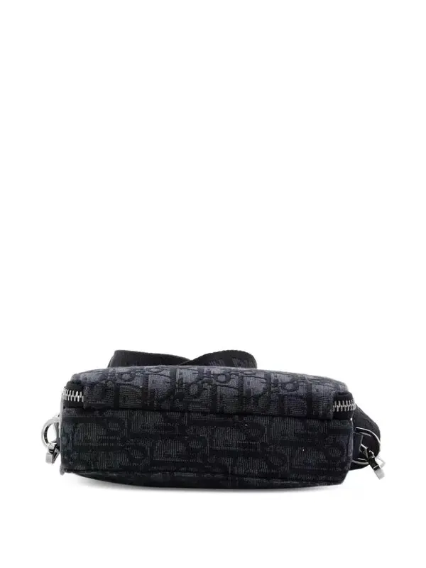 Dior Double Zip Pouch Oblique Canvas Crossbody Bag