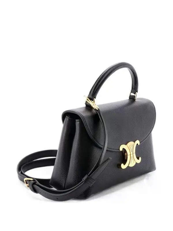 Celine Nino Top Handle Bag Leather Teen Satchel - Black