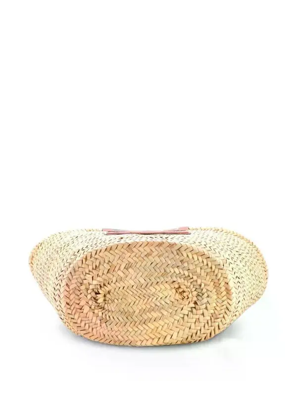 Celine Triomphe Basket Raffia With Leather Large Shoulder Bag