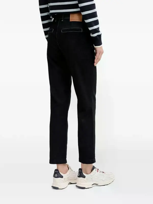 BENETTON Button-up Straight-leg Jeans With Contrast Stitching