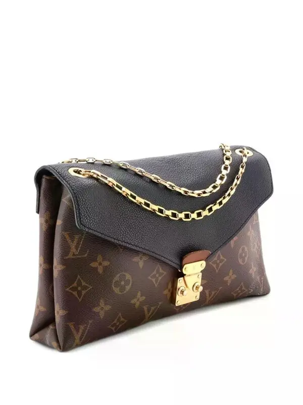 LOUIS VUITTON Pallas Chain Monogram Canvas And Calfskin Shoulder Bag - Black